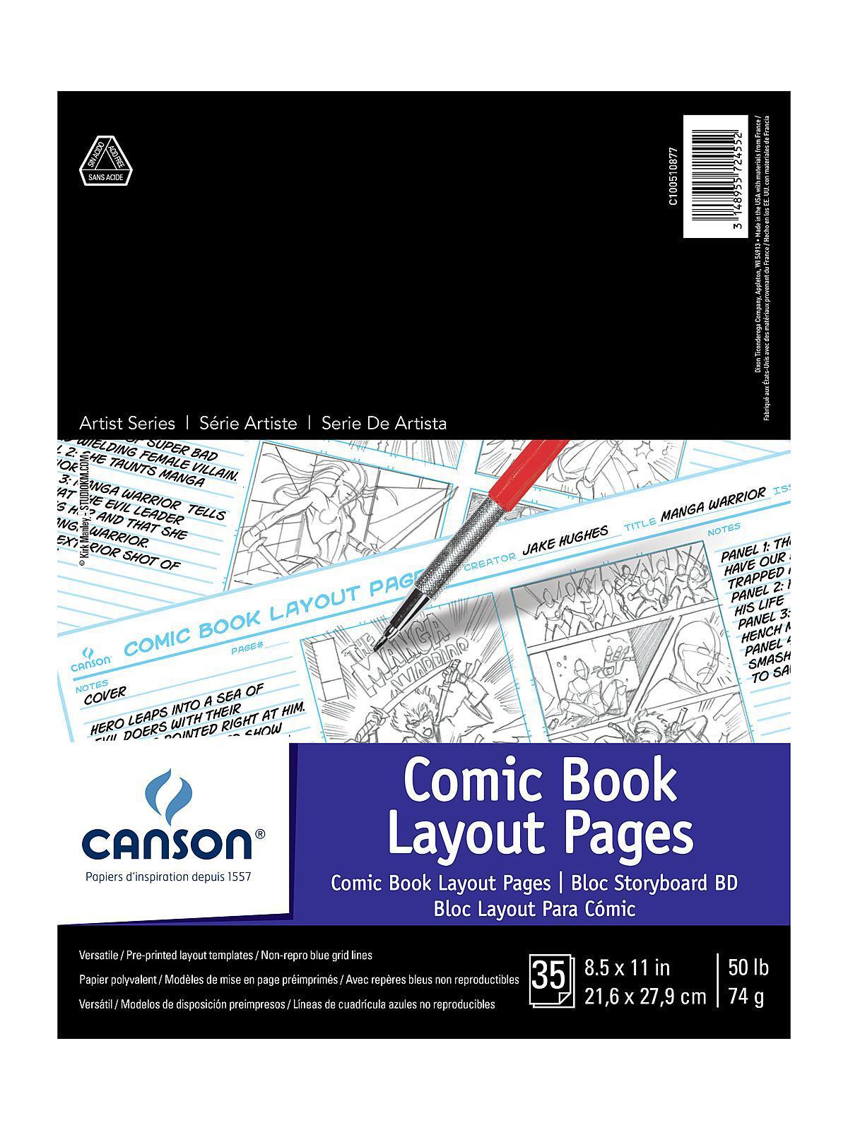 8.5x11 Fanboy Comic Book Layout Pad of 35 pages | Artisan Art Supply